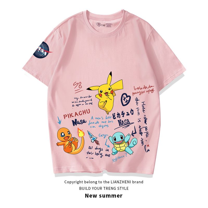 100% pure cotton Kid's short sleeve T-shirt top Pokemon Kid's clothes ...