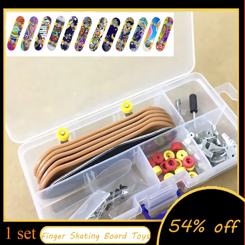Finger Skateboard Professional Wooden Toy Mini Fingerboard Set Complete ...