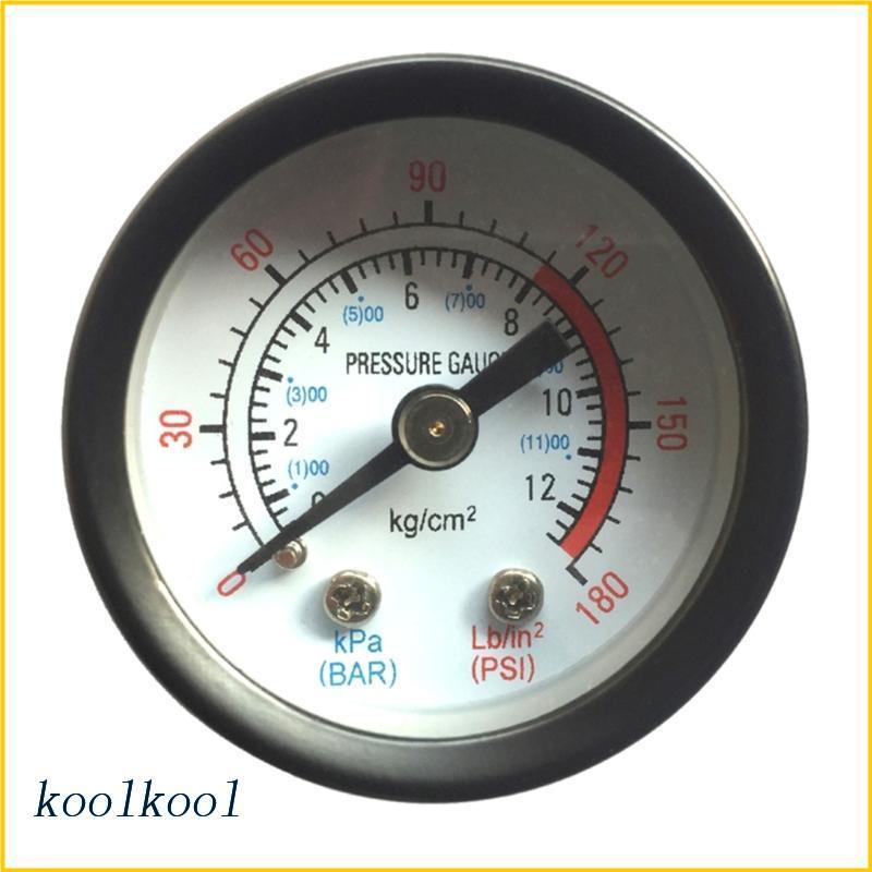 Kool Back Mount Pressure Gauge 0-180 psi/kPa- Dual Scale Pressure Guage ...