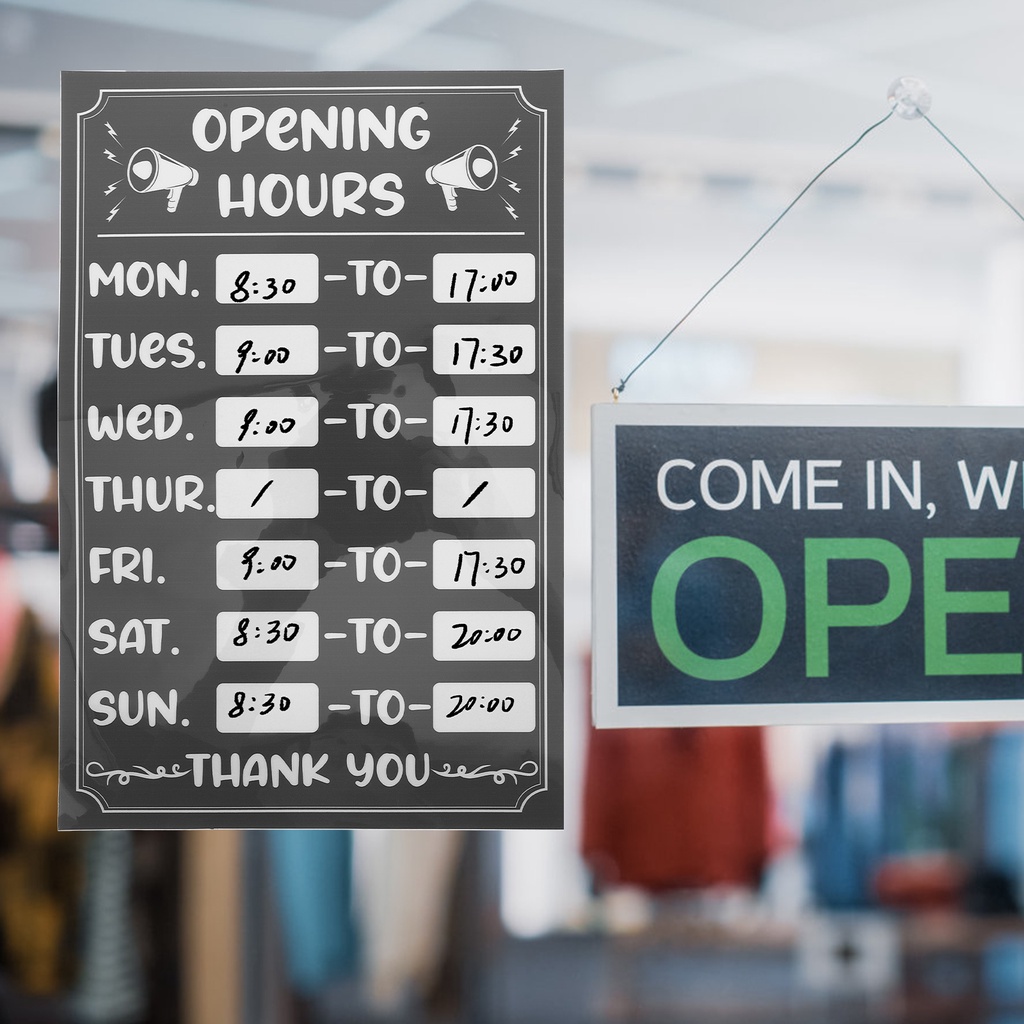[READY STOCK] Business Hours Sign Opening Signs Labels Adhesive of ...