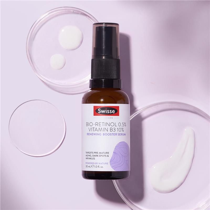 Swisse Beauty Bio-Retinol Vitamin B3 10% Renewing Booster Serum 30ml ...