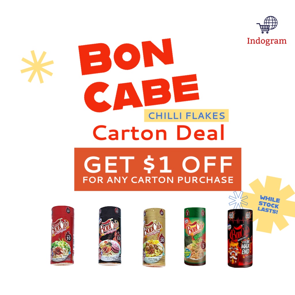 (Carton Deal) Kobe Bon Cabe Chilli Flakes Level 10/15/30/50/2 Nori ...