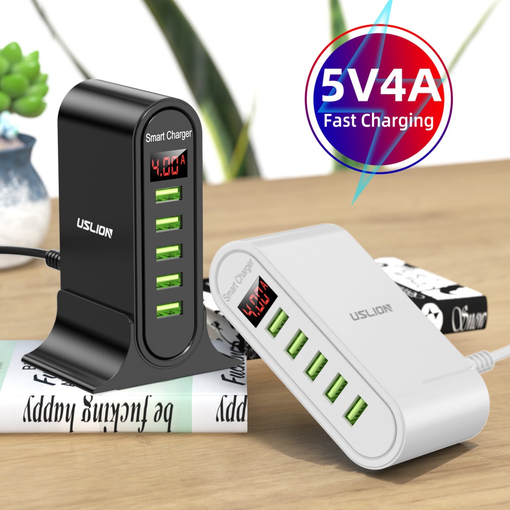5 Port Multi Usb Fast Charging Station Hub Dock Phone Tablet 5V/4A Wall ...