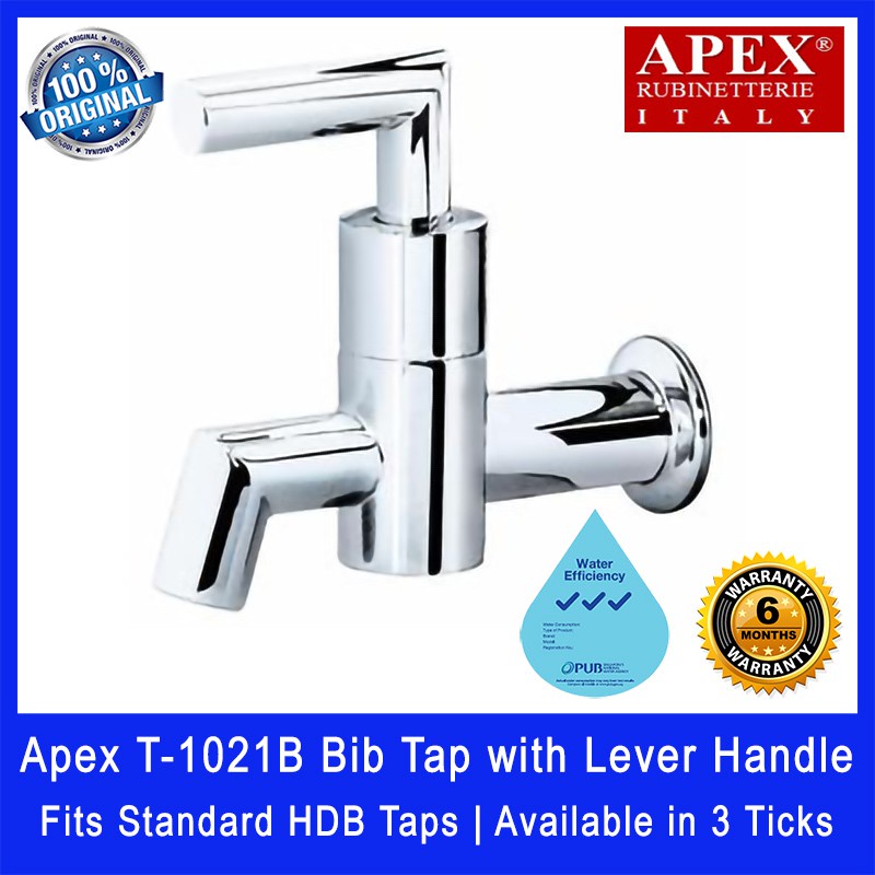 Apex T-1021B Bib Tap with Lever Handle. Fits most HDB taps of 1/2 inch ...