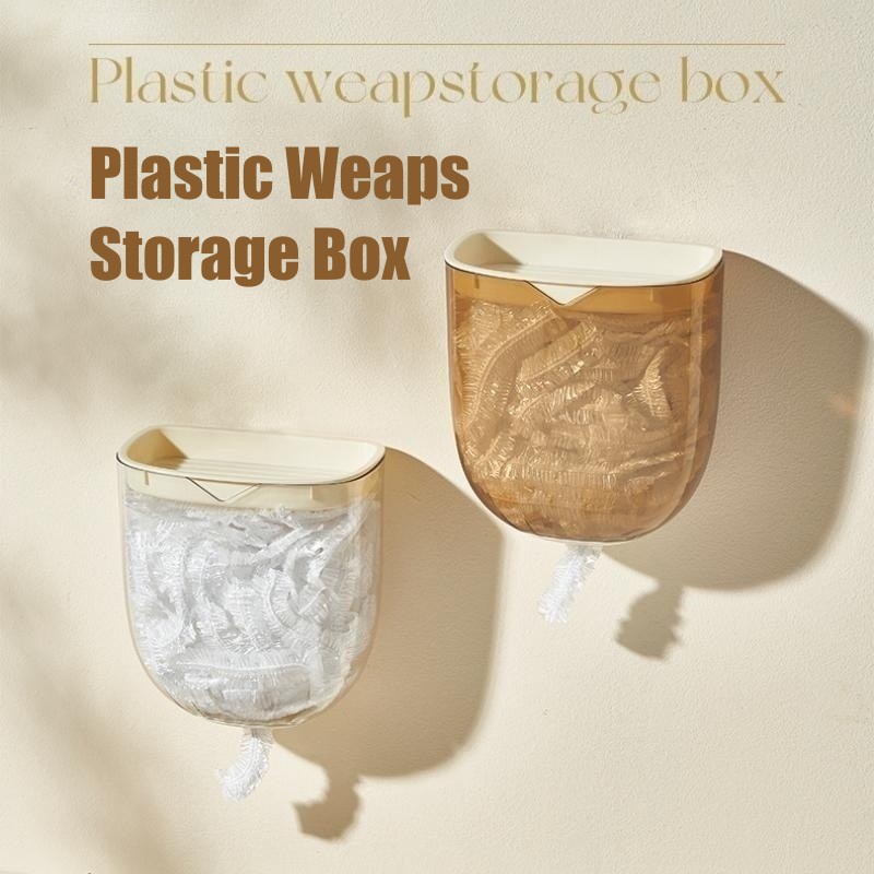 Plastic Wrap Storage Box Wall-mounted Garbage Bag Storage Case Kitchen ...