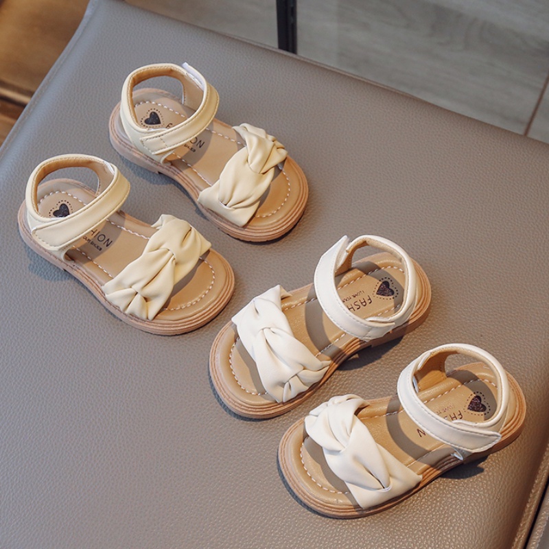 Korean Style Lovely Open-toe Sandals for Baby Girls Solid Color Soft ...