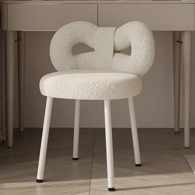 Makeup Stool Foldable Chair Home Ins Wind Lamb hair Dressing stool home ...