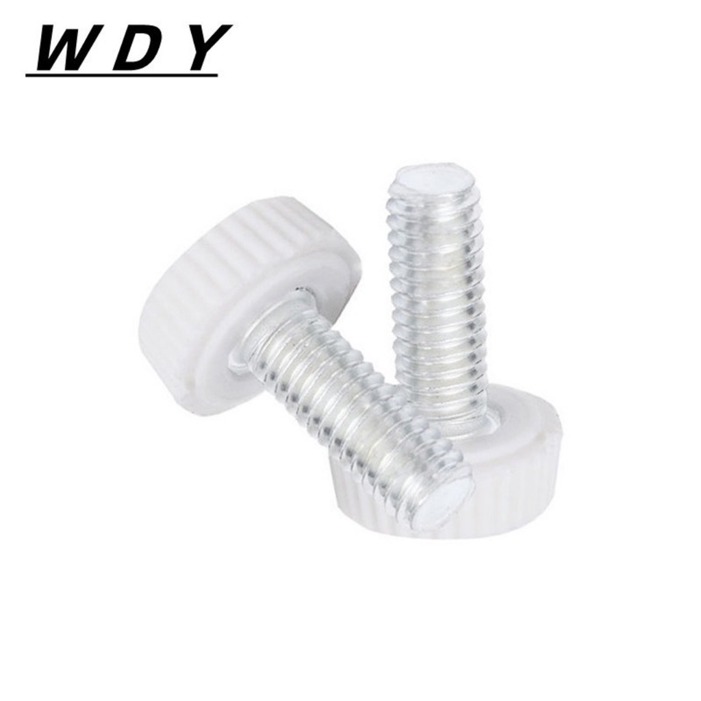 [JC] M3-m6 White Rubber Head Screw Straight Grain Knurled Hand Screw ...