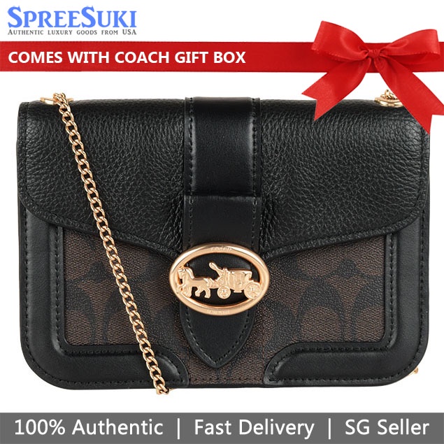 Coach Handbag In Gift Box Crossbody Bag Georgie Crossbody In Signature ...