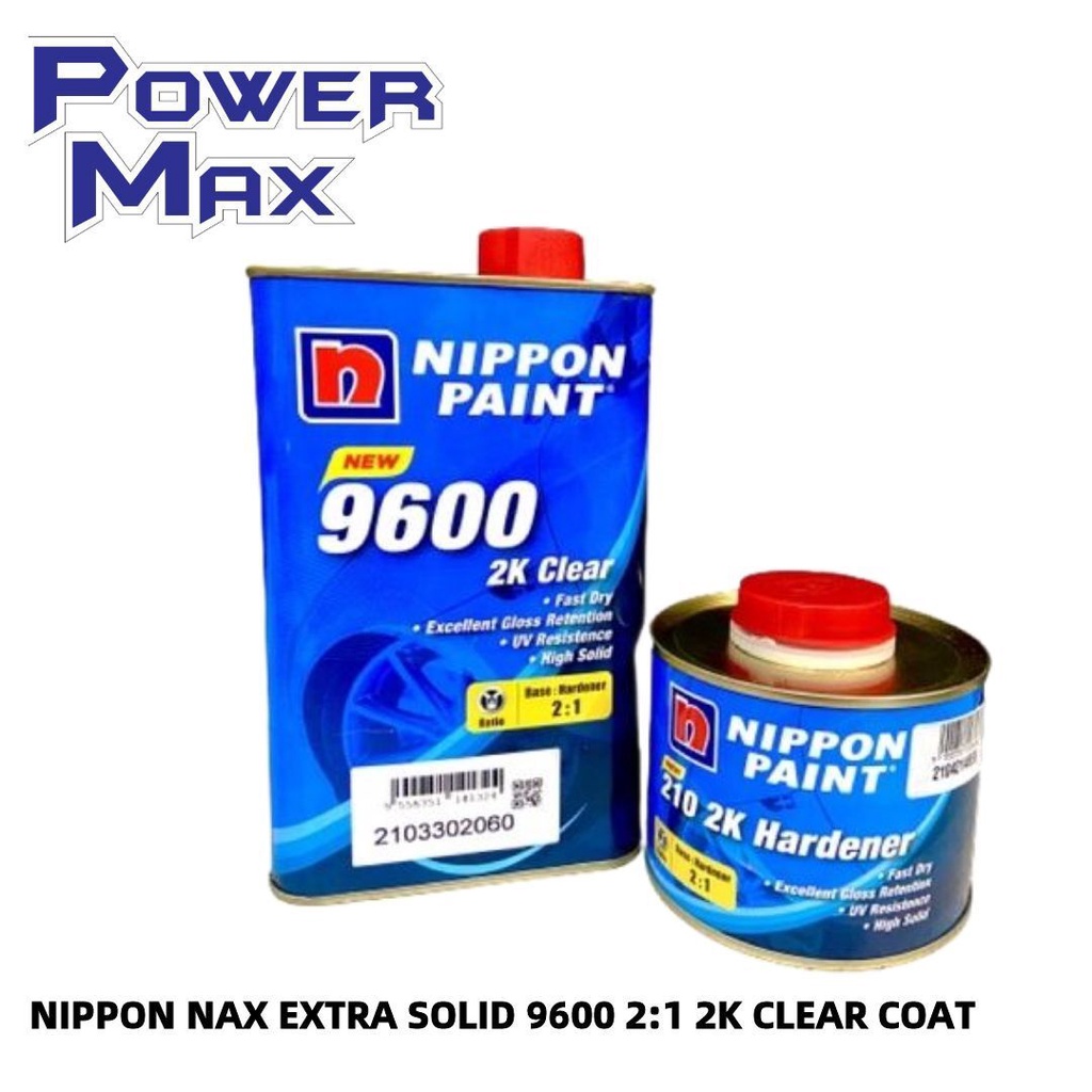NIPPON NAX EXTRA SOLID 9600 2:1 2K CLEAR COAT e1Liter With HARDENER ...