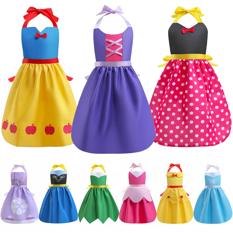 Disney Summer Girl Rapunzel Mickey Princess Dress Kids Lacing Parent ...