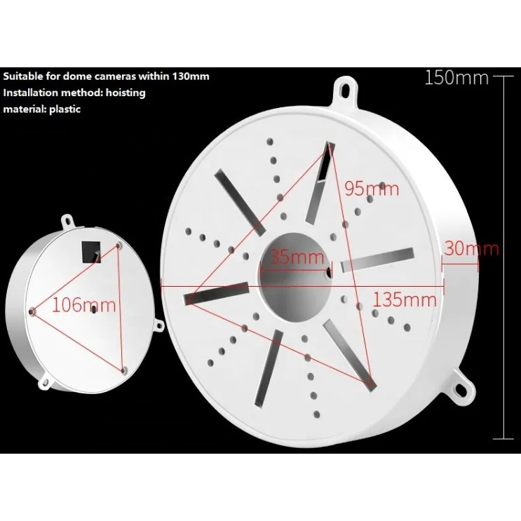 Shopping CCTV Circle Holder Hidden Cable Base Box Dome Ceiling Hoisting ...