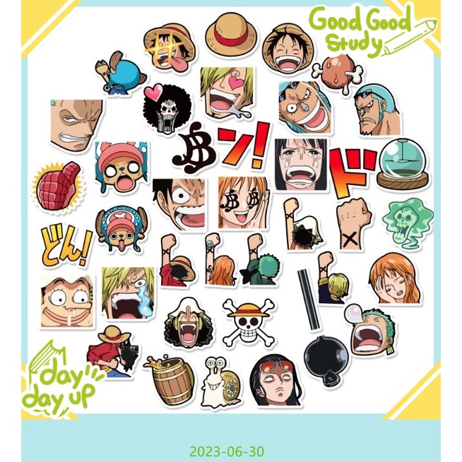 40 sheets Sticker Cartoon One Piece Luffy Sticker for Mobile Phone ...