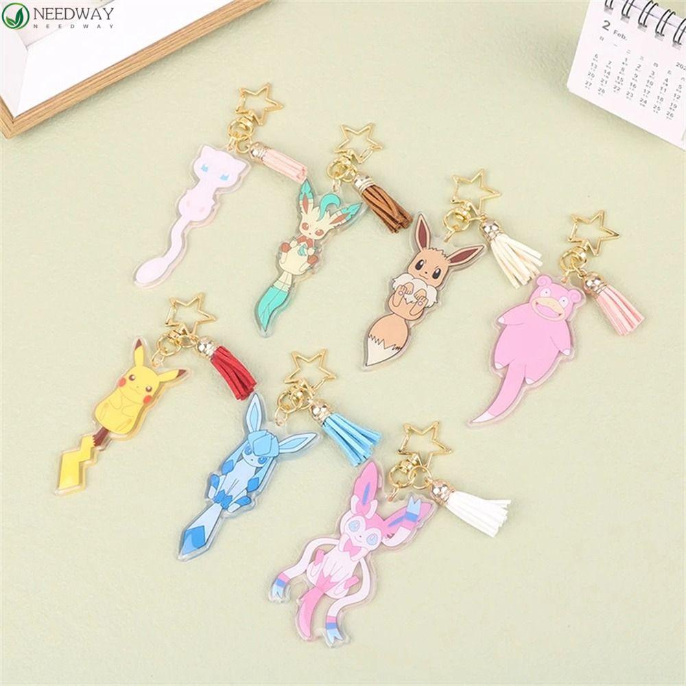 NEEDWAY Pikachu Key Ring, Cartoon Acrylic Pikachu Keychain, Trinket ...