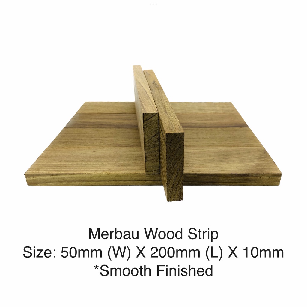 Merbau Wood Strip/ Timber plank (50mm (W) X 200mm (L) X 10mm T ...