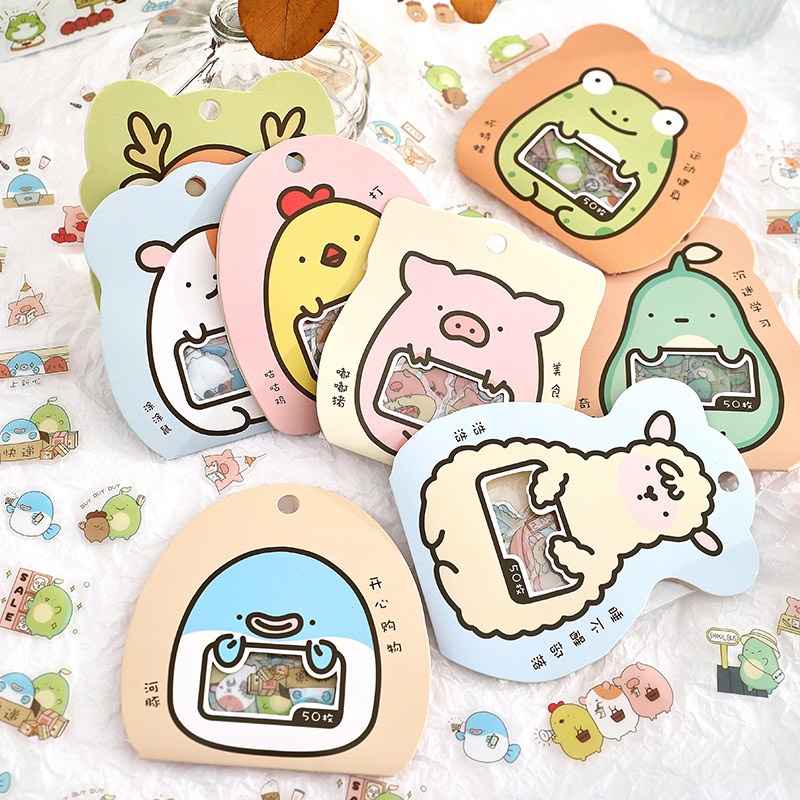 50 Sheets / Pack Sticker Pack Cute Creature Stickers Hand Tent DIY ...
