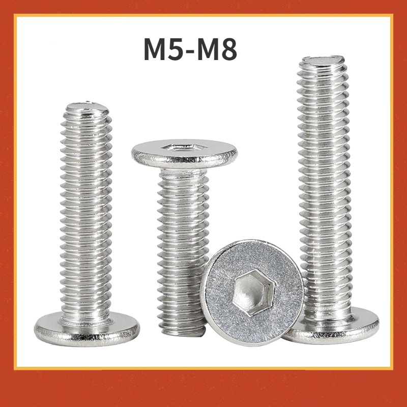 [COD] SUS304 Flat Head Screw M5/M6/M8 CM Round Thin Hexagon Socket ...