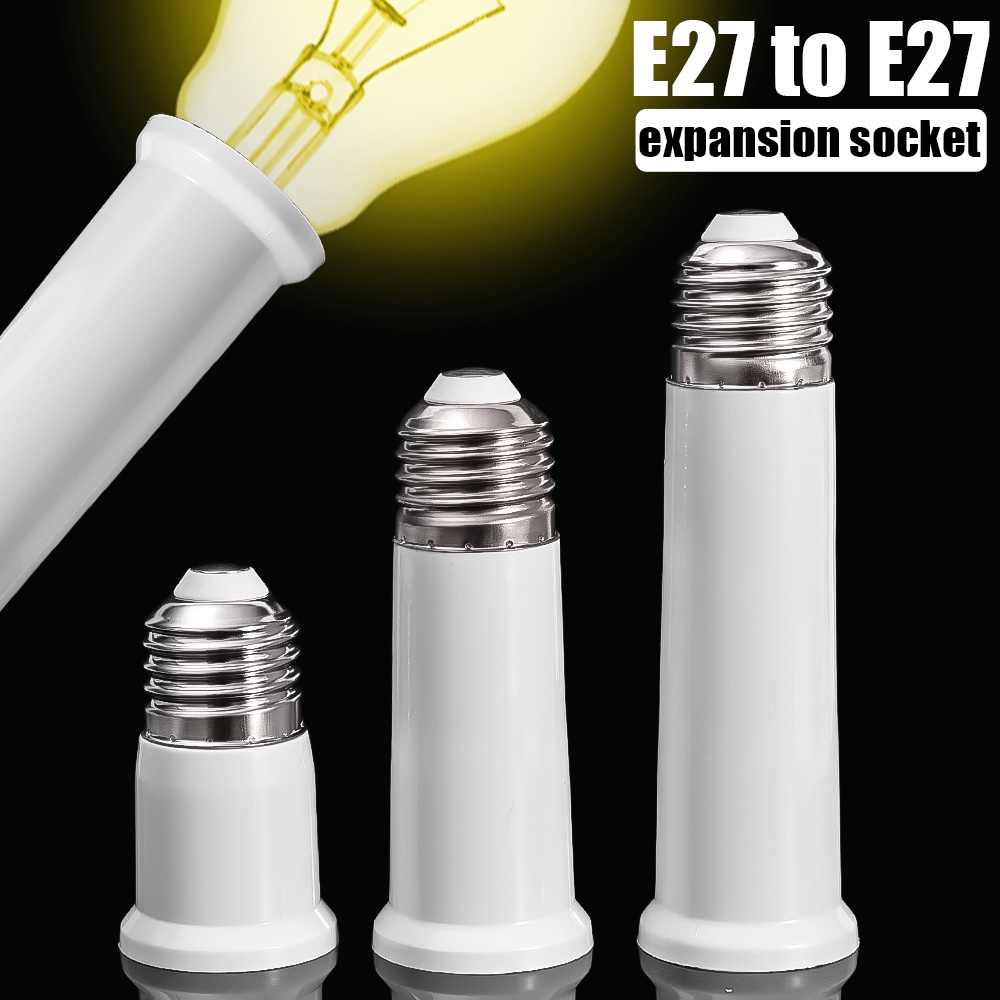 65mm 95mm 120mm E27 to E27 Extender Lamp Holder Socket Fitting / Bulb ...