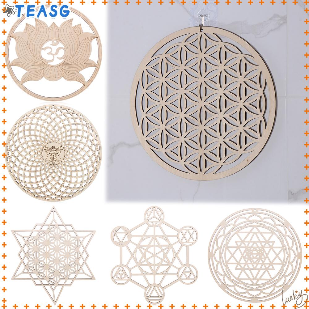 TEAK 8 Styles Flower Of Life Energy Mat Handmade Coasters Flower of ...