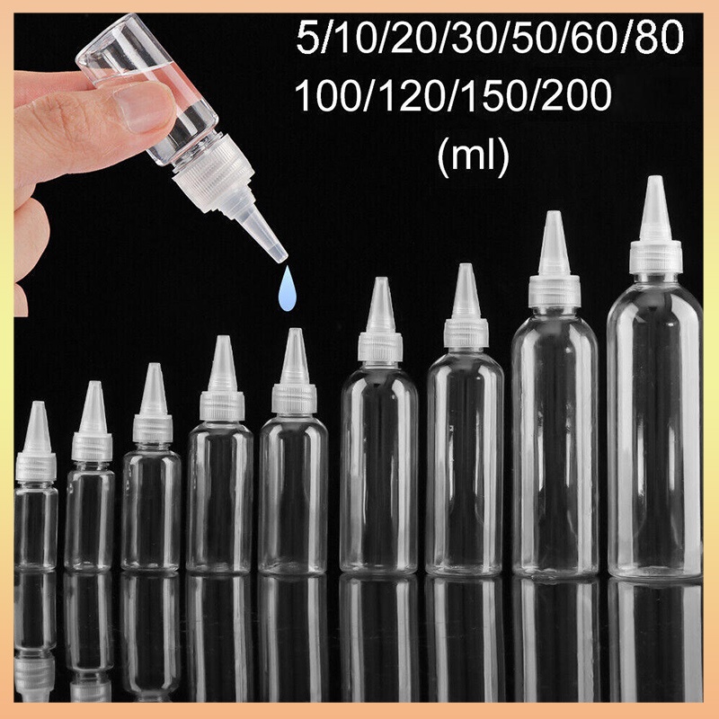 10-200ml Clear Empty Dropper Bottle With Cap Plastic Nozzle Dropper ...