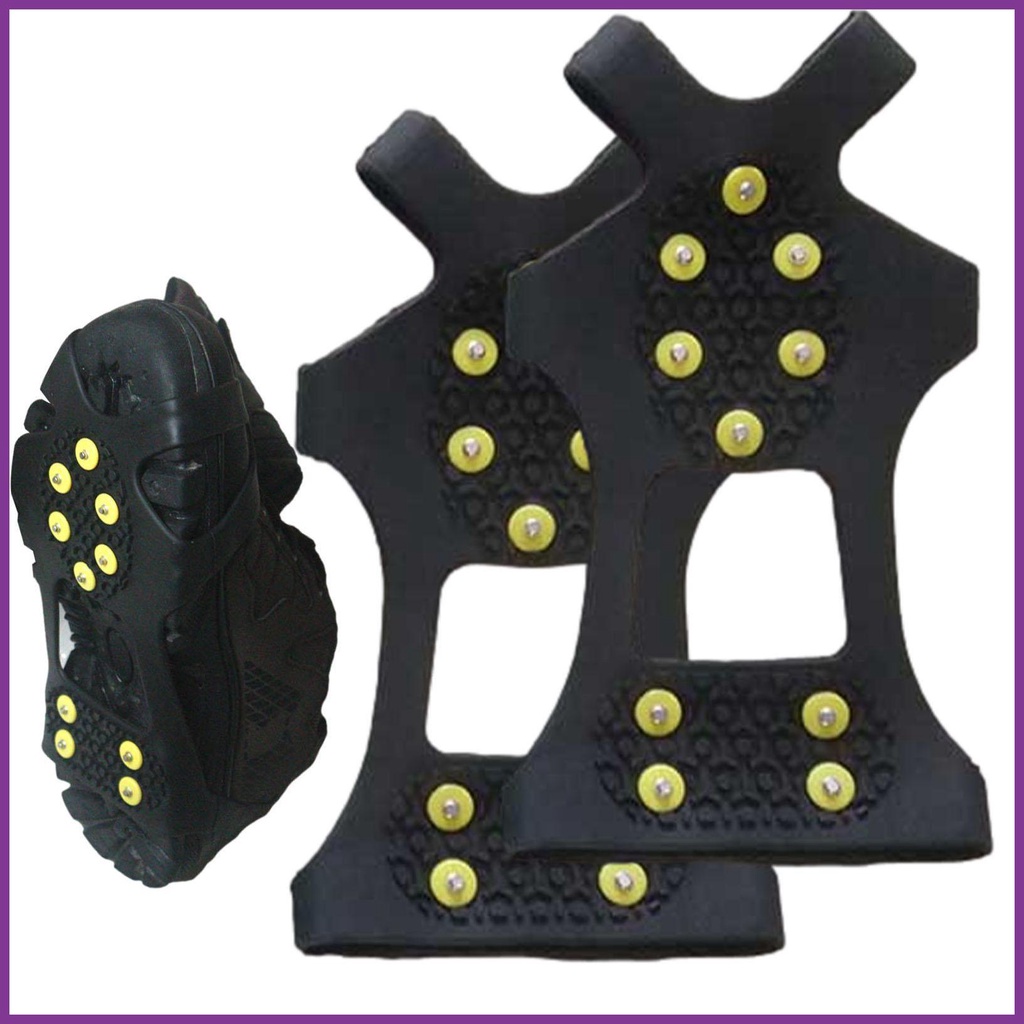 Snow Cleats Ice Cleats for Shoes and Boots with 10 Tooth Universal Anti ...