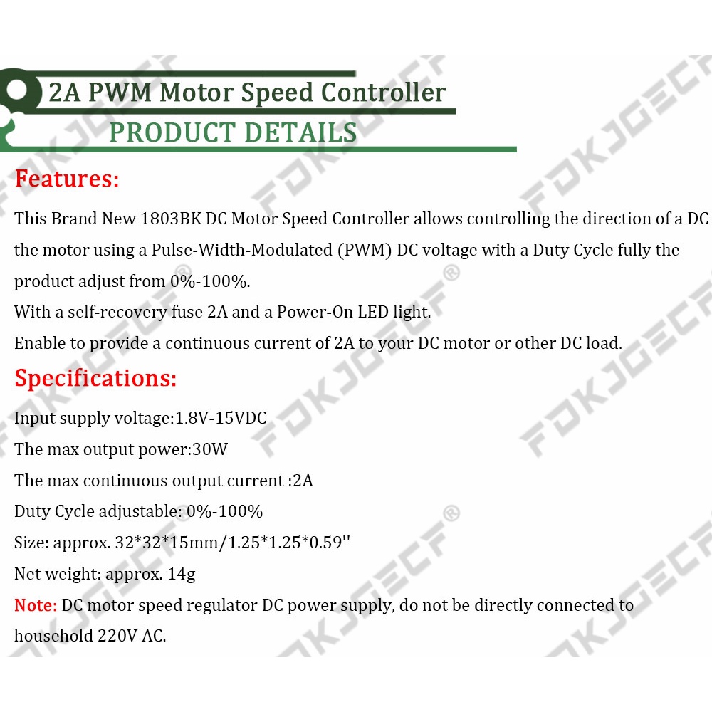 DC 1.8V-35V 2A 3A 5A 10A 30W 80W 90W PWM Motor Speed Controller Low ...