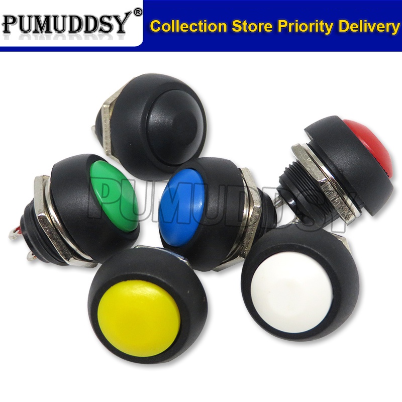 6piece Mini 12mm Waterproof Momentary On/off Push Button Round Switch ...