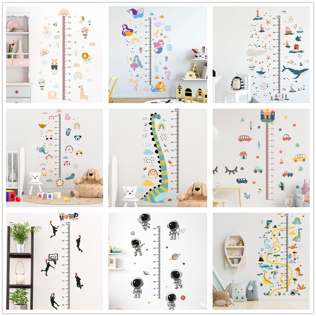 【Zooyoo】Variety Cartoon Height Stickers Dinosaur Animal Children Room ...