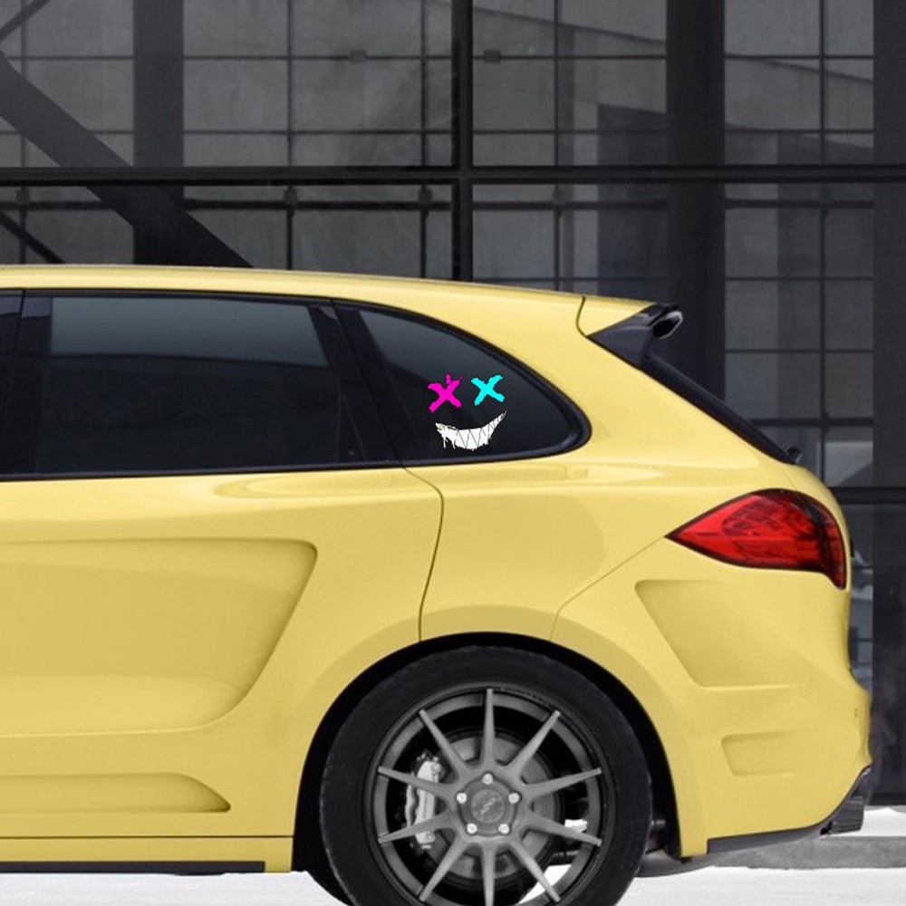 XX Eyes Demon Smiling Face Car Stickers Electric Car Motorcycle Scooter ...