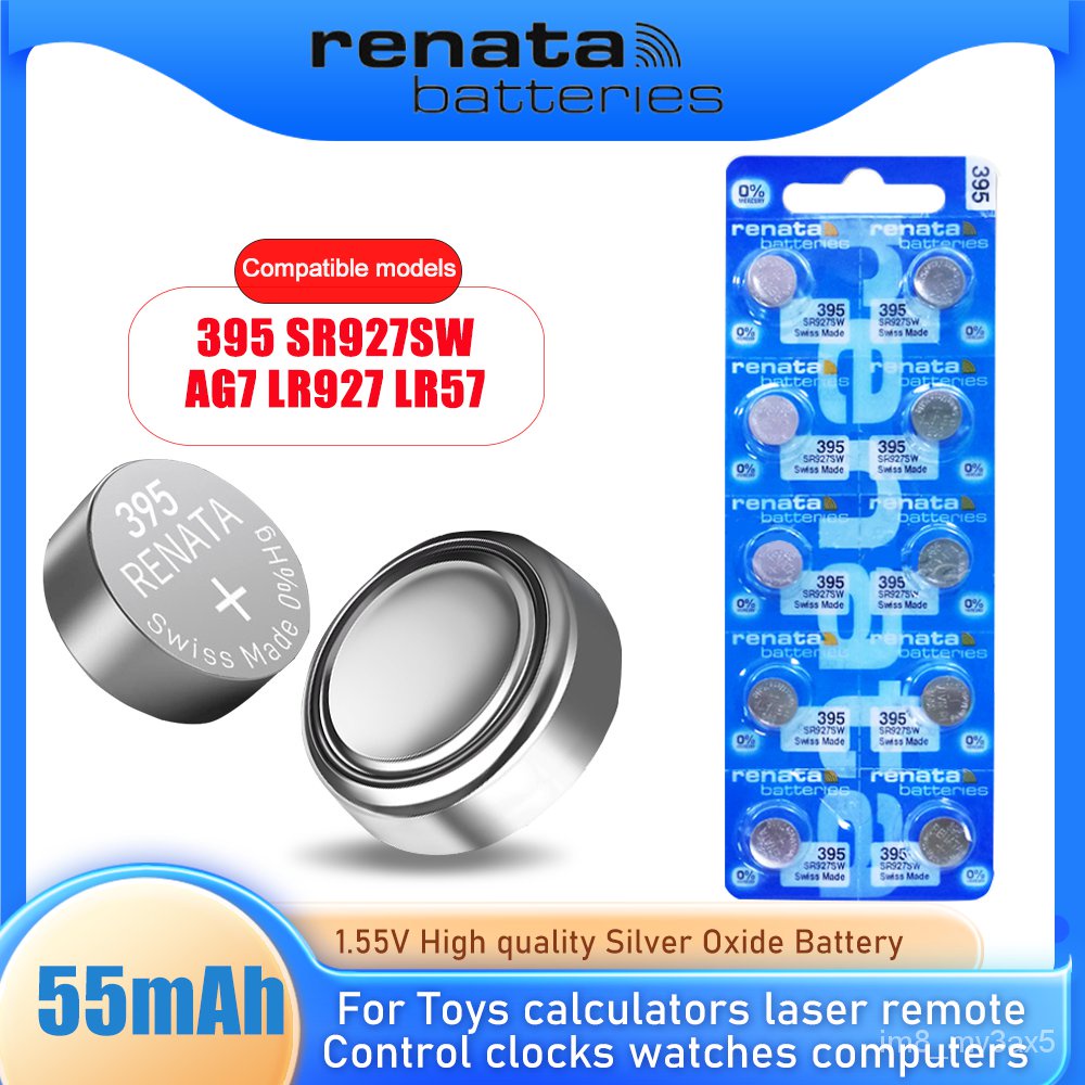 Original RENATA 395 SR927SW AG7 LR927 LR57 399 SP395 1.5V Silver Oxide ...