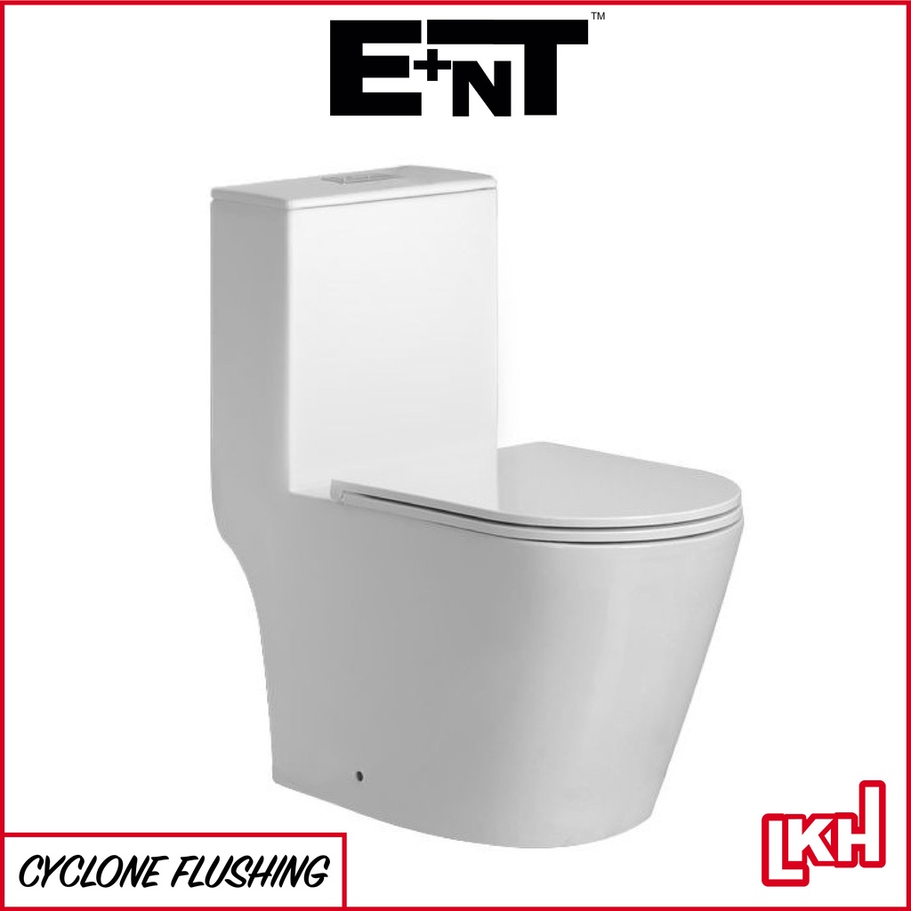 E+NT Cyclone Flush One Piece Toilet Bowl P-Trap Eddy | Shopee Singapore