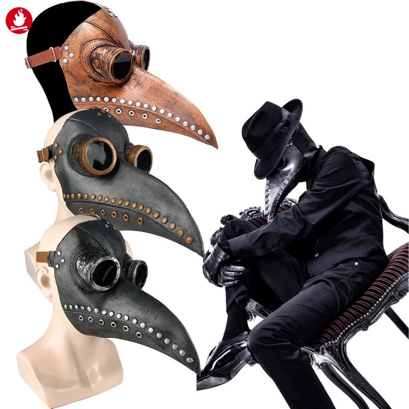 High-end Creative Plague Doctor Bird Cosplay Mask Latex Punk Medieval ...