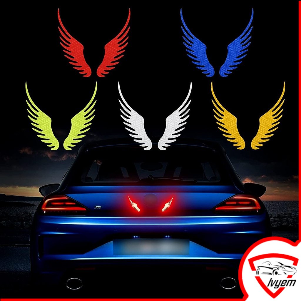 Car Reflective Stickers Angel Wings Decals High Intensity Night ...