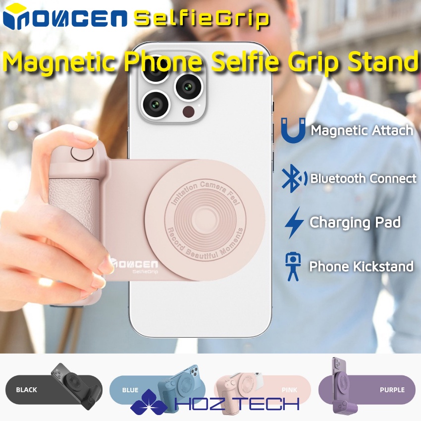 INOVAGEN Selfie Grip Magnetic Phone Selfie Grip Stand,Bluetooth Mobile ...