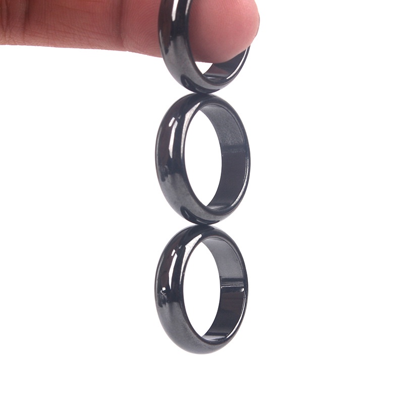Black Magnetic Curved Ring Black Gallstone Fashion Men's and Women's ...
