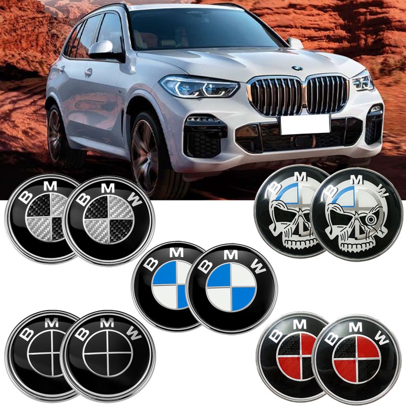 2pcs/set 82mm Car Front Hood Sticker 82mm Metal Trunk Emblem Rear Badge ...