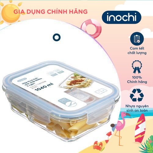 Inochi - Nikko rectangular glass box 1040 ml (2 compartments) | Shopee ...