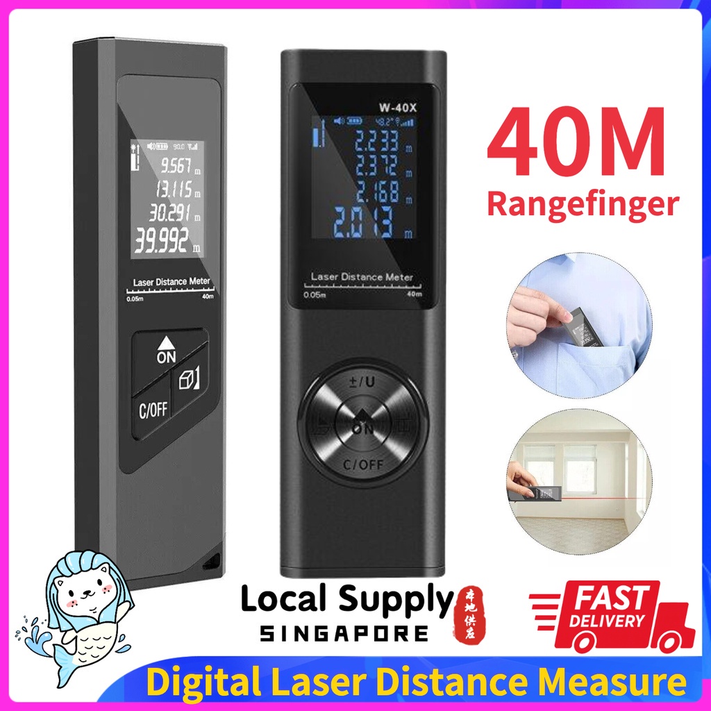 Digital Laser Distance Meter Range Finder Rechargeable Measuring Tape ...