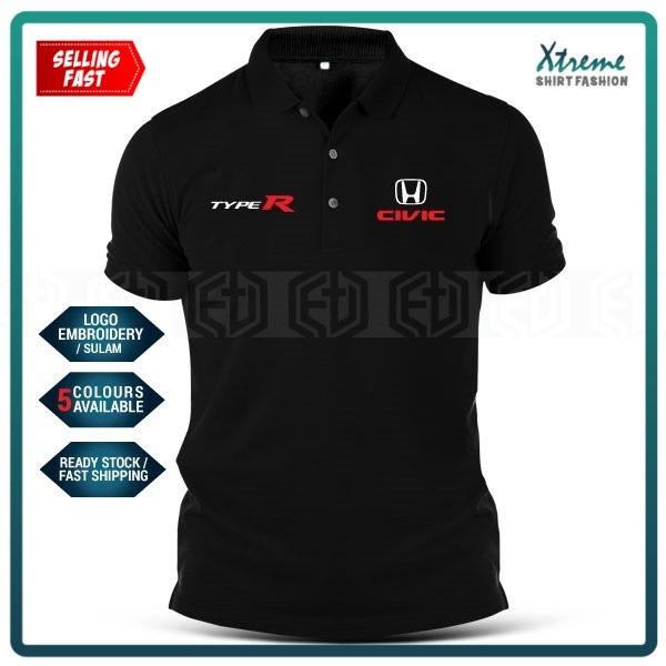 Polo T Shirt Design Type R Honda Civic Racing Team Turbo Car HRC VTEC ...