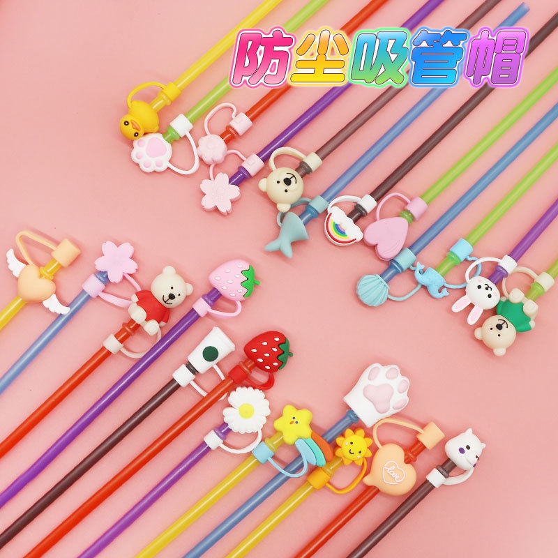 Silicone Straw Tips/Toppers for Metal/Stainless/Reusable Straws Cute ...