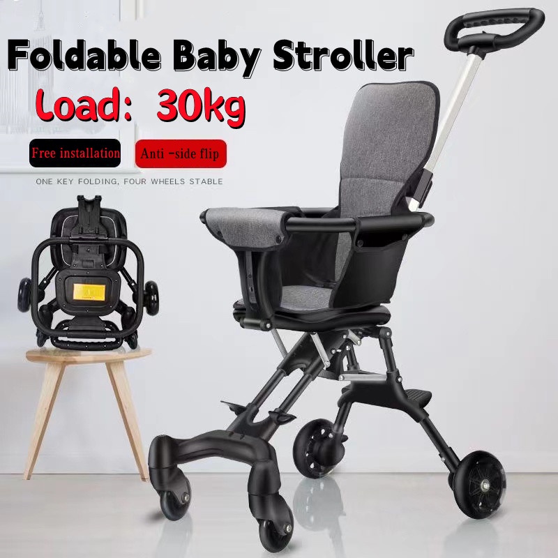 Folding Baby Stroller 0-36Months 4wheels Lightweight Two-way Stable ...