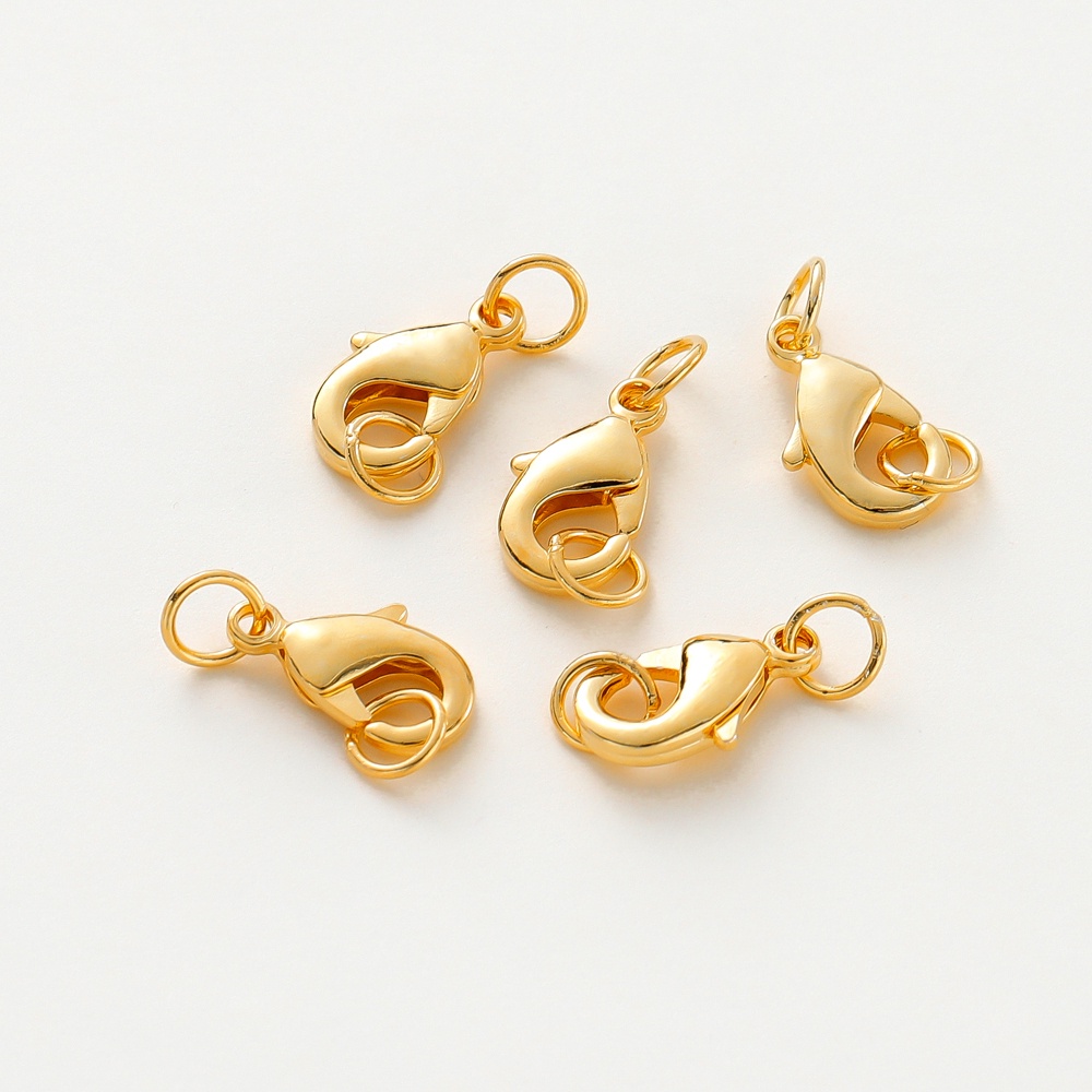St. kunkka 10Pcs 18K Color Retention Gold-Plated Lobster Clasp+Double ...