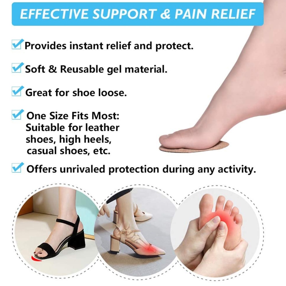 GEL forefoot pad high heels comfortable invisible self-adhesive half ...
