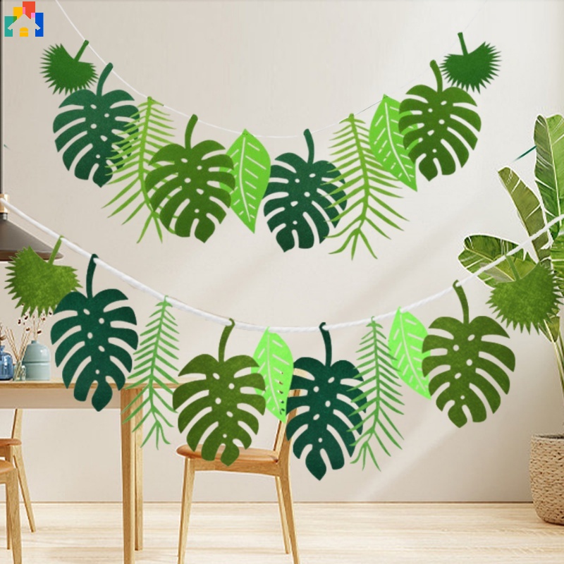 Turtle Leaf Green Plant Felt Pull Flag Hawaii Summer Happy Birthday ...