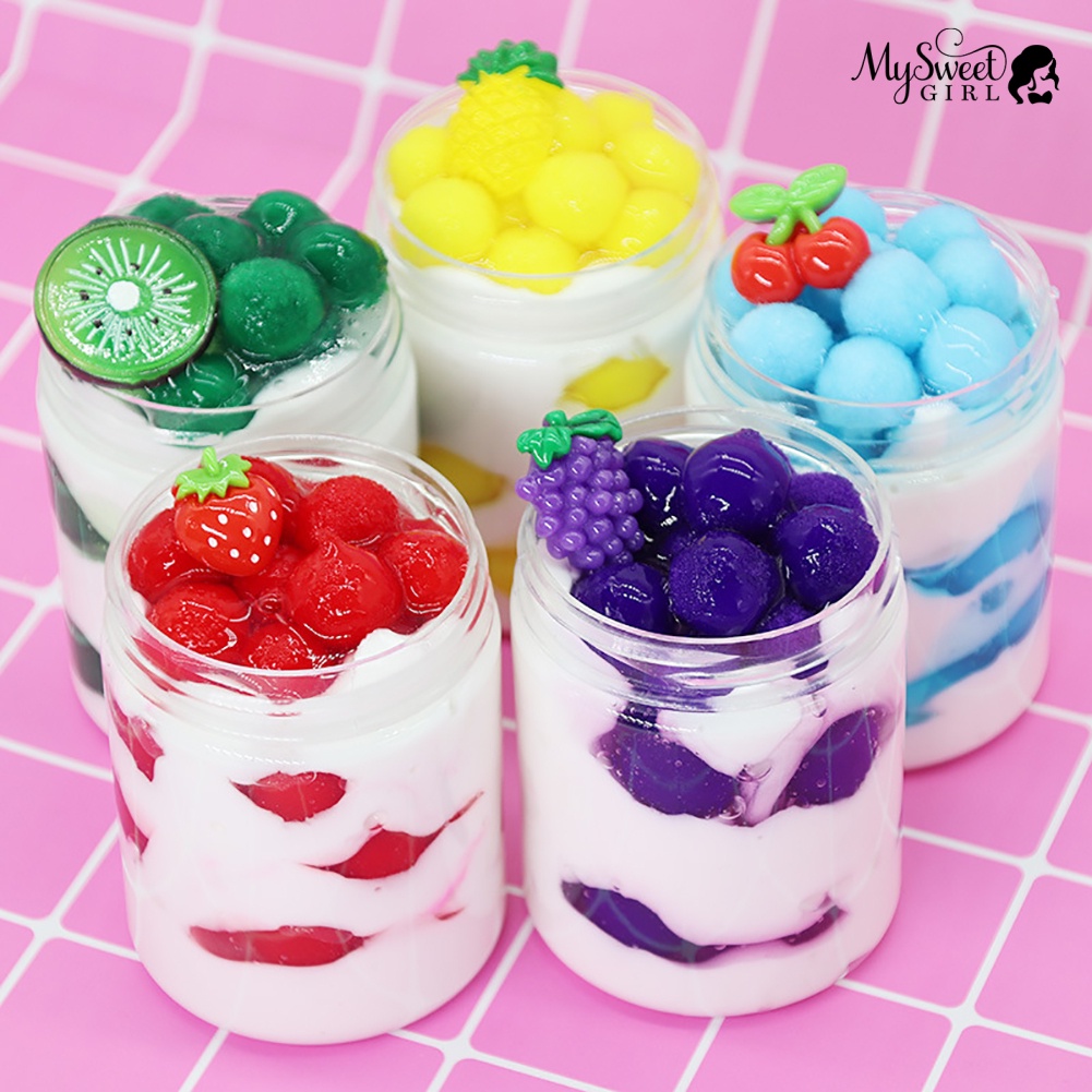 [MIYI] 60/120ml Fruit Ice Cream Slime Mud Clay Stress Reliever Sludge ...
