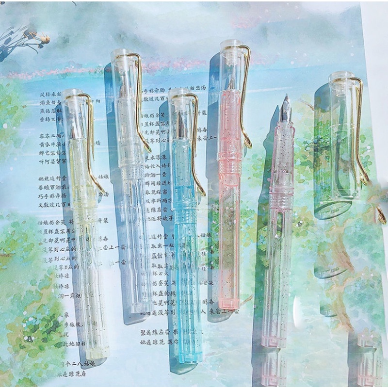 1Pcs Transparent Fountain Pen Ins Cute Calligraphy Pen 0.5mm Extra Fine ...