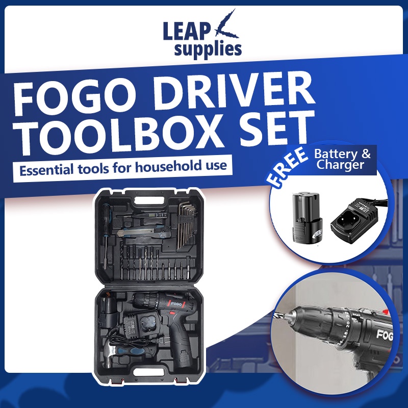FOGO Driver Toolbox Set | Electric Screwdriver Home Toolbox | Shopee ...