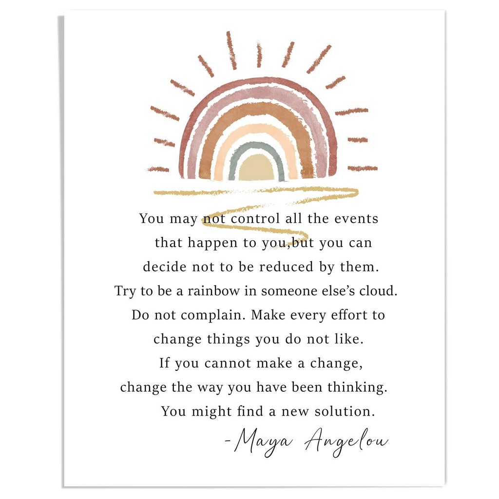 Maya Angelou Quote ‘be a Rainbow’ Watercolor Wall Art Office Wall Art ...