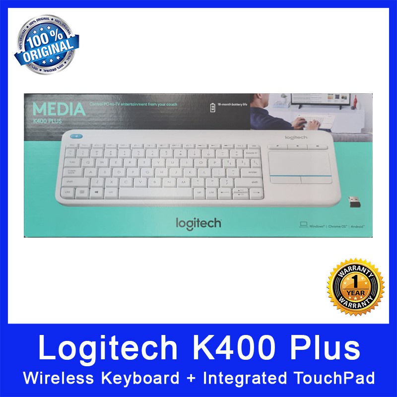 Logitech K400 Plus Wireless Keyboard + Intergrated TouchPad. Control PC ...