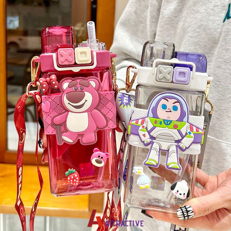 Disney Water Bottle Cute Strawberry Bear/three Eyed/buzz Lightyear ...